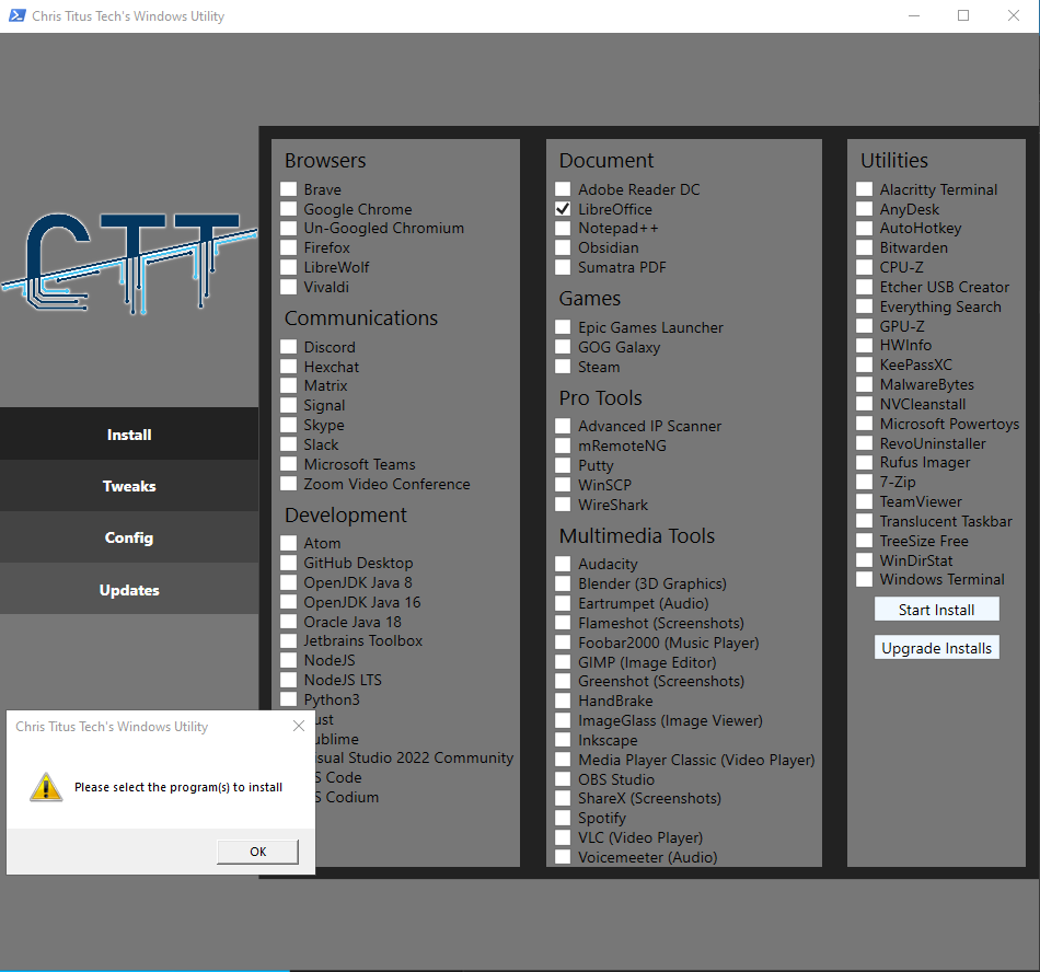 LibreOffice Link Not Working · Issue #171 · ChrisTitusTech/winutil · GitHub