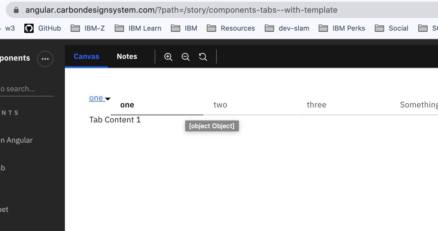 Ibm Tab Title When Using Ng Template Tab Shows Object Object On Hover Even When Overriding
