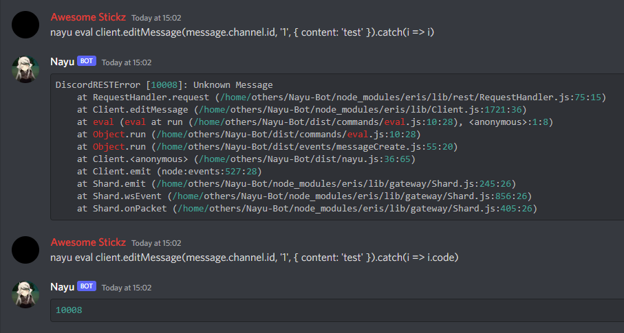 Provide more info to rest errors (rest.runMethod) · Issue #2452 · discordeno/discordeno · GitHub