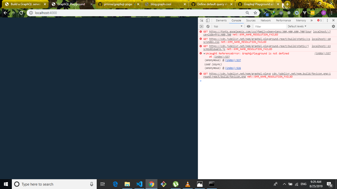 Graphql Playground Error Empty Screen Without Any Error Message · Issue 549 · Graphql Graphql
