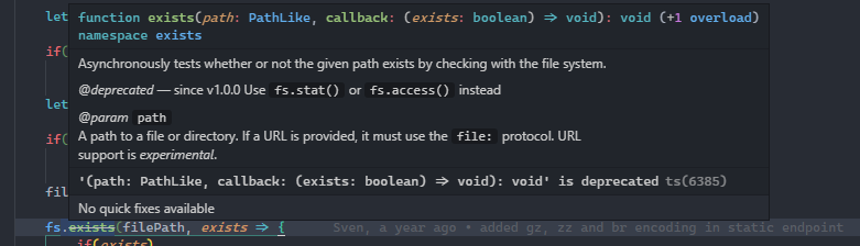 Replace deprecated function fs.exists() · Issue #230 · Sv443/JokeAPI · GitHub
