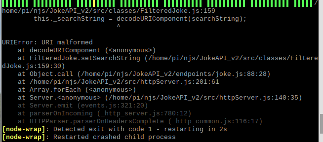 Crash when parsing malformatted URI · Issue #69 · Sv443-Network/JokeAPI · GitHub