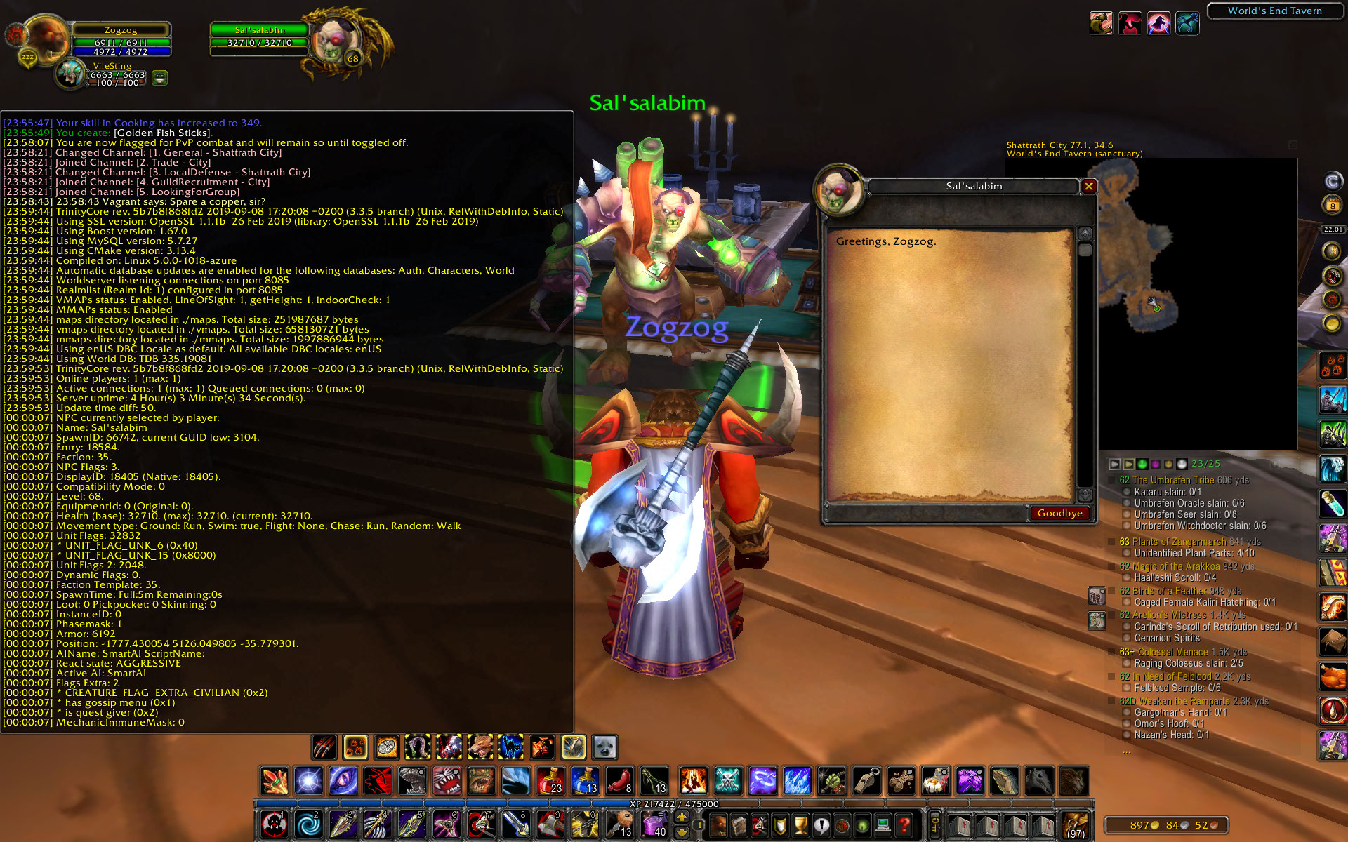 Creature/Gossip: Sal'salabim does not show his own gossip from npc_text · Issue #23780 ...