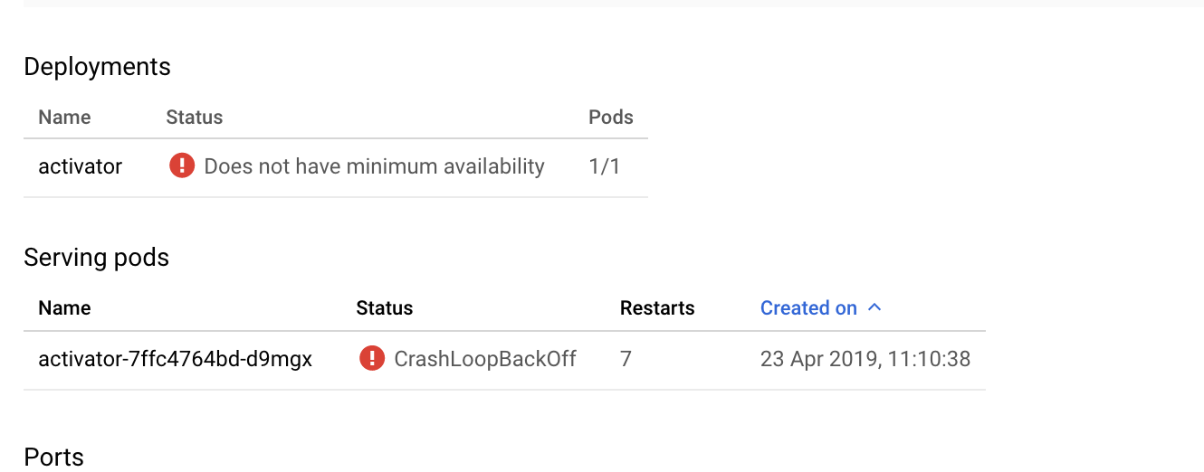 Activator pod failing with `CrashLoopBackOff` on GKE · Issue #3903 · knative/serving · GitHub