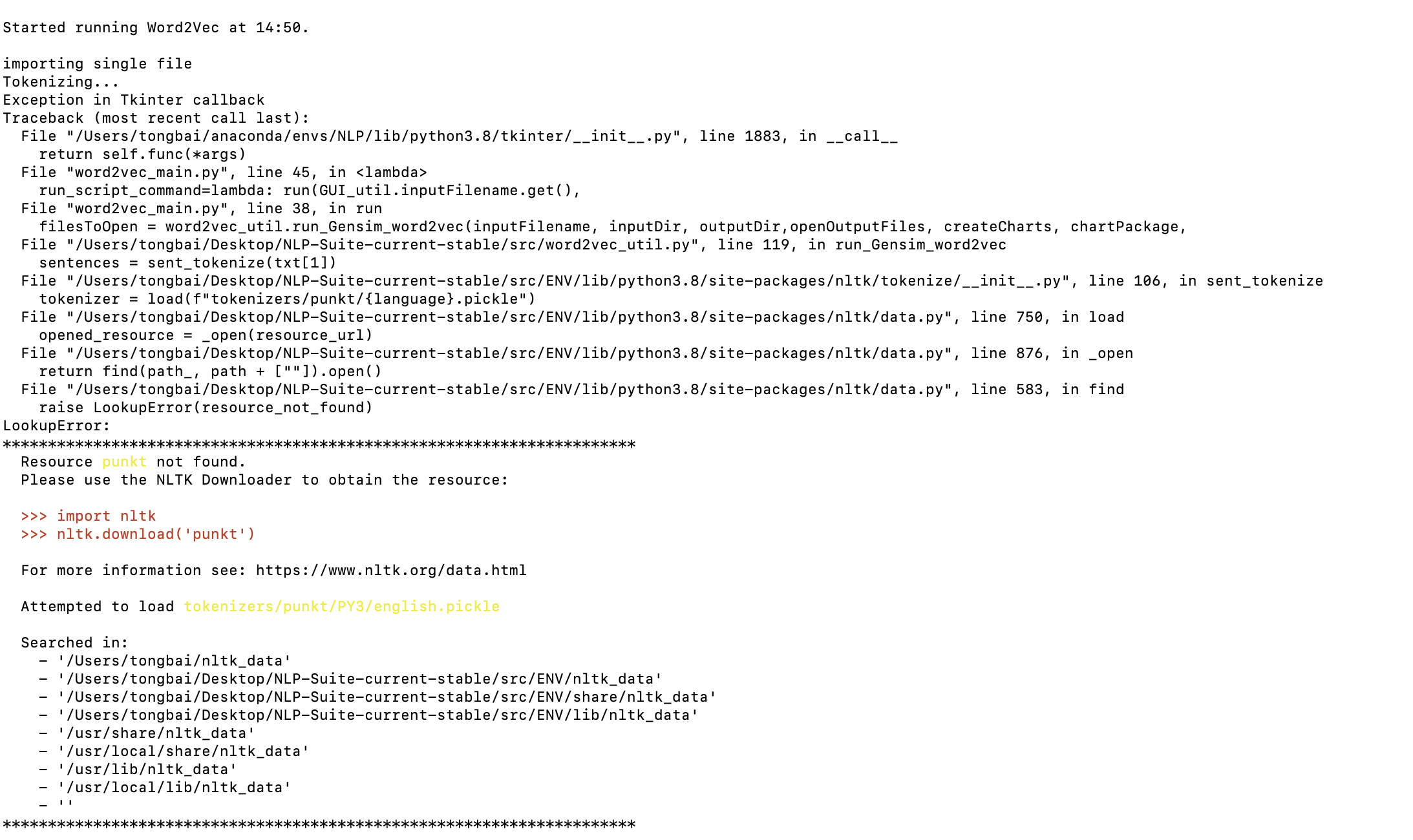 [bug] Word2vec Not Working · Issue 907 · Nlp Suite Nlp Suite · Github