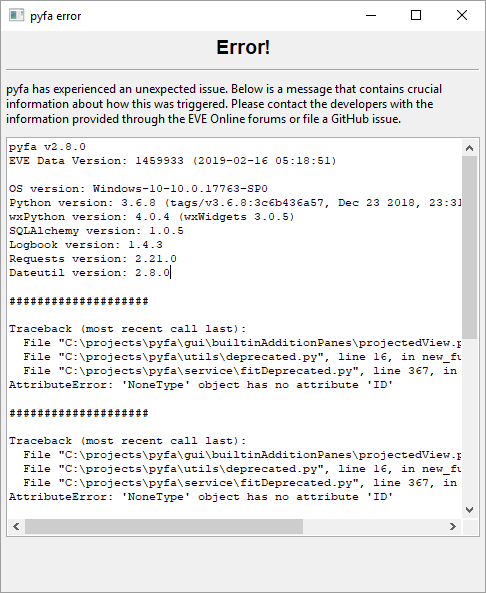 error if try to delete the first item in the projected tab · Issue #1899 · pyfa-org/Pyfa · GitHub