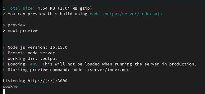 useCookies not working after npm run build && npm run preview · Issue #20036 · nuxt/nuxt · GitHub