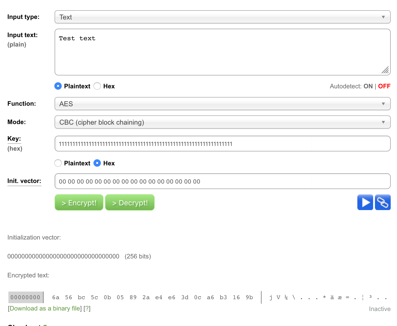 AES CBC encryption does not give desired output · Issue #239 ...