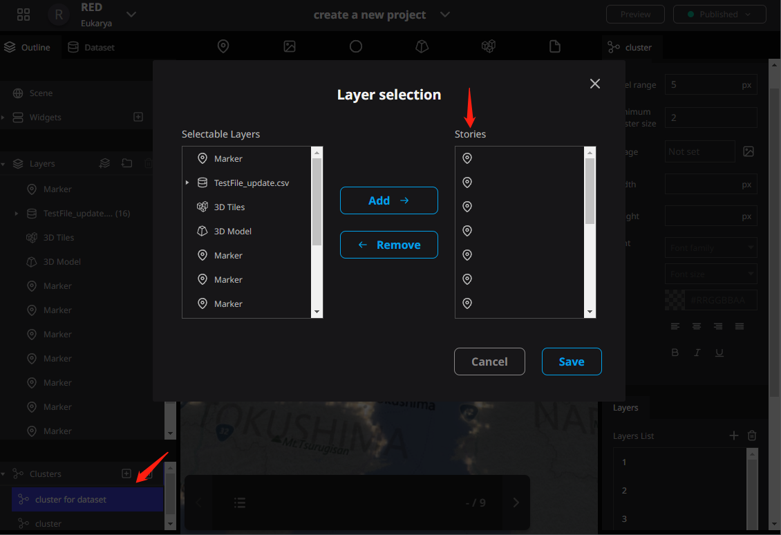 Wrong title for adding layers into cluster modal · Issue #281 · reearth/reearth-visualizer · GitHub