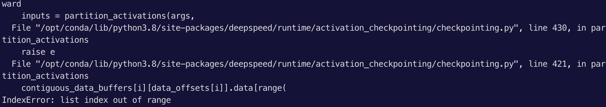 [BUG] non-floating point tensor makes bug when we use contiguous activation checkpointing ...