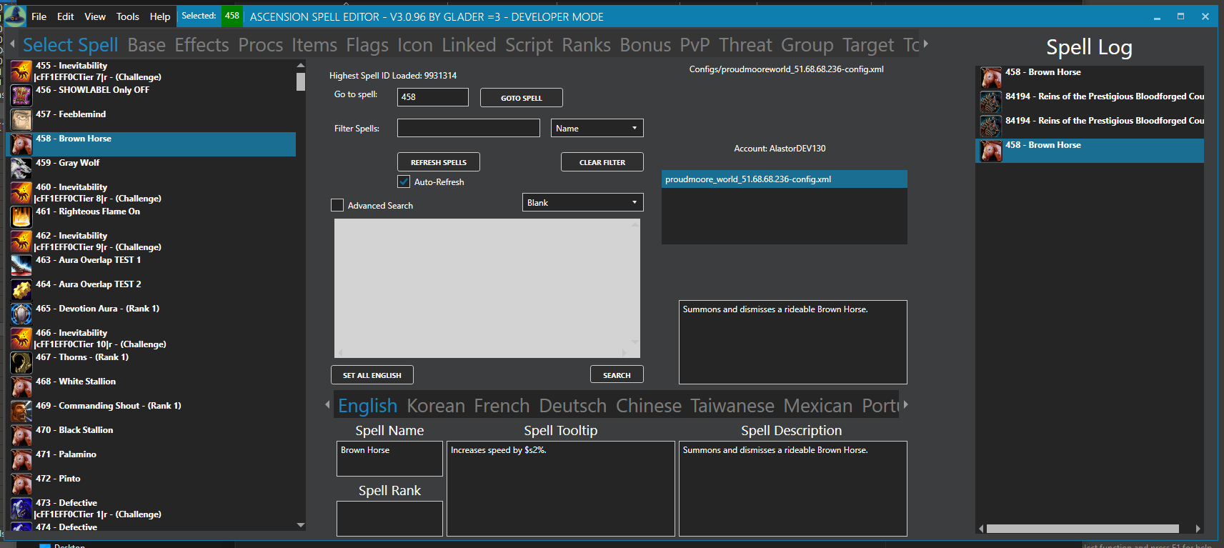 So called server-side spells. How they are managed by the Editor · Issue #207 · stoneharry/WoW ...