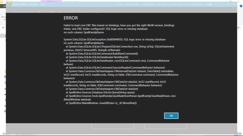 Error loading 1.12.1 spell DBC in v1.9.1 missing SpellFamilyName column · Issue #87 · stoneharry ...