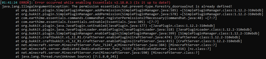 EssentialsX problem · Issue #516 · MohistMC/Mohist · GitHub