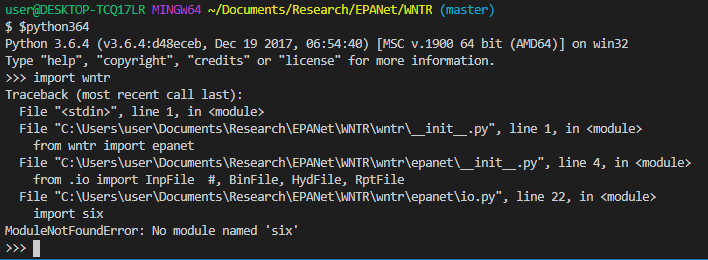 Installation and Import Failure: Missing '_evaluator' Module · Issue #189 · USEPA/WNTR · GitHub