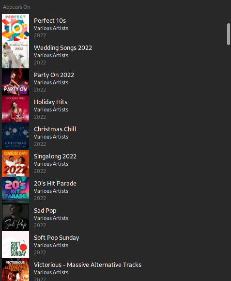 Artist Page: Move list of singles to immediately after list of albums · Issue #265 · jpochyla ...