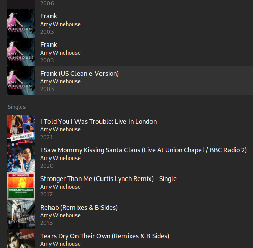 Artist Page: Move list of singles to immediately after list of albums · Issue #265 · jpochyla ...