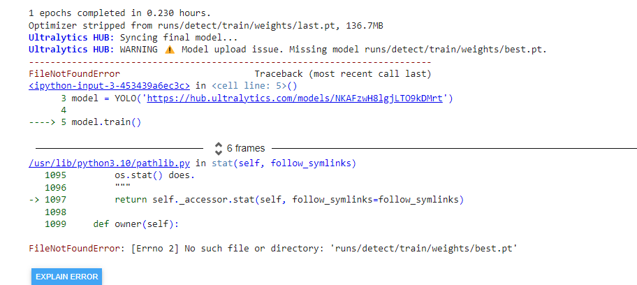 Training Error with Colab after finishing all 100 Epoch · Issue #443 ...