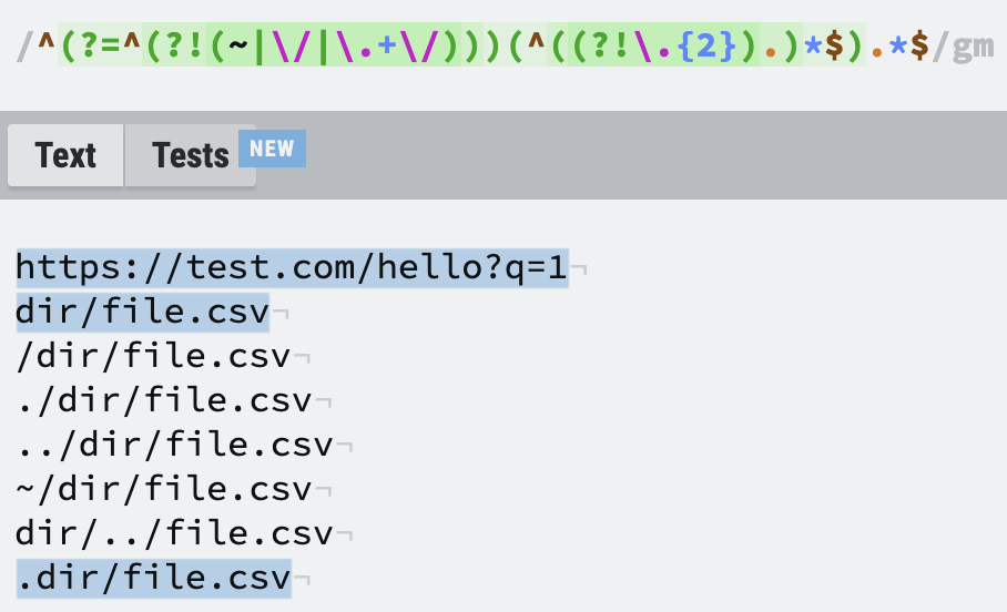If the folder name starts with a dot(.), the result of path pattern check is true negative ...