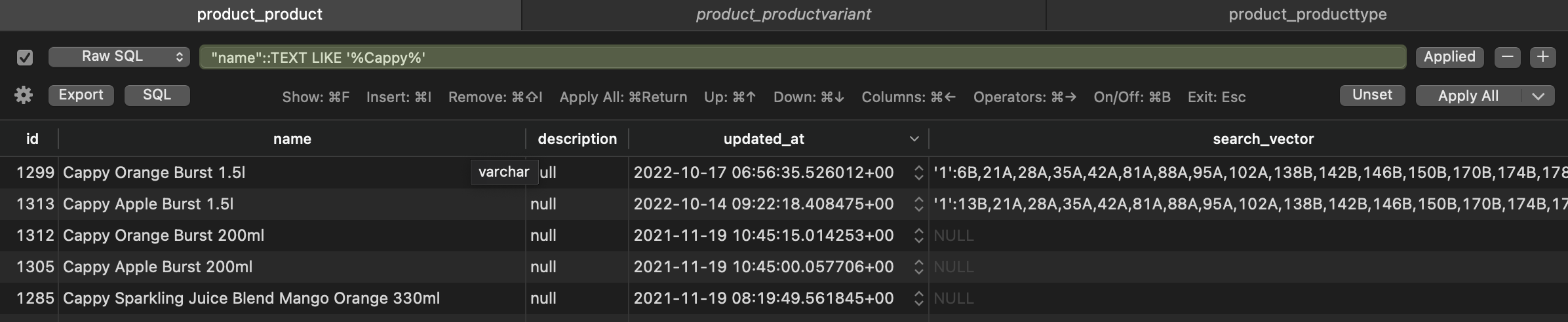 Bug Product Search Gqldashboard Does Not Work Until A Product Is 