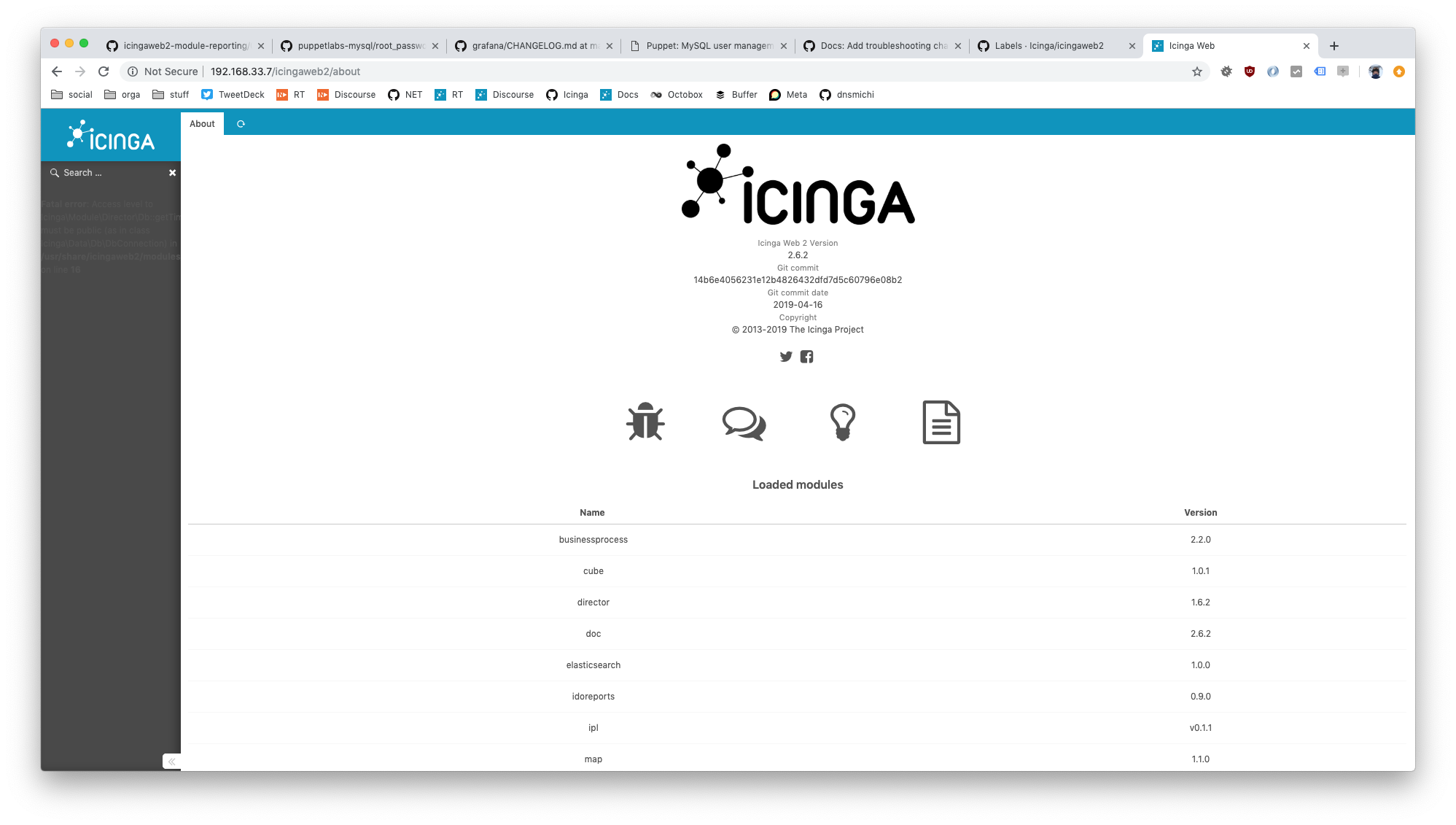 Menu items vanish shortly after page load (git master, icinga.js application state) · Issue ...