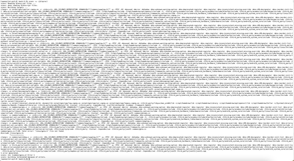 macOS openpilot build fails · Issue #26729 · commaai/openpilot · GitHub