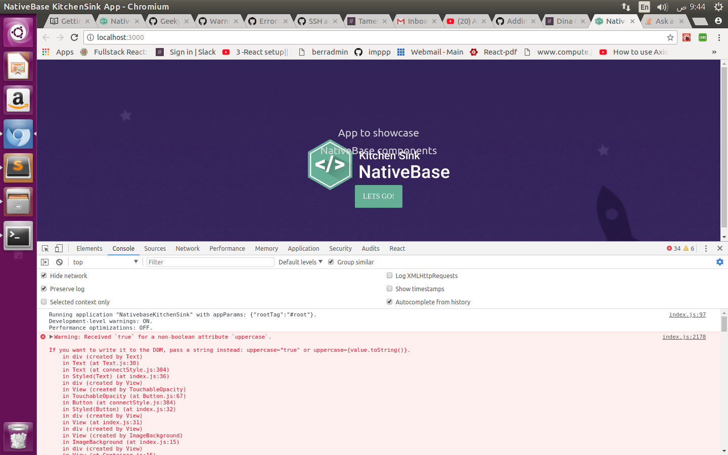 Warning: Received `true` for a non-boolean attribute `uppercase`. · Issue #121 · GeekyAnts ...