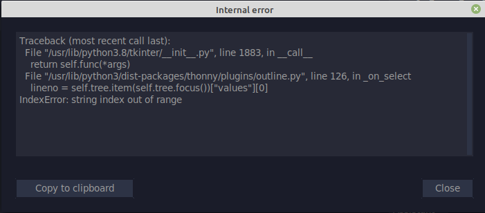 Internal error while using Outline View · Issue #1543 · thonny/thonny ...