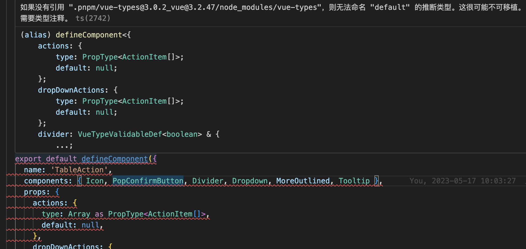 v2.10.0 中所有.vue 中 exprot default 报错 · Issue #2941 · vbenjs/vue-vben-admin · GitHub