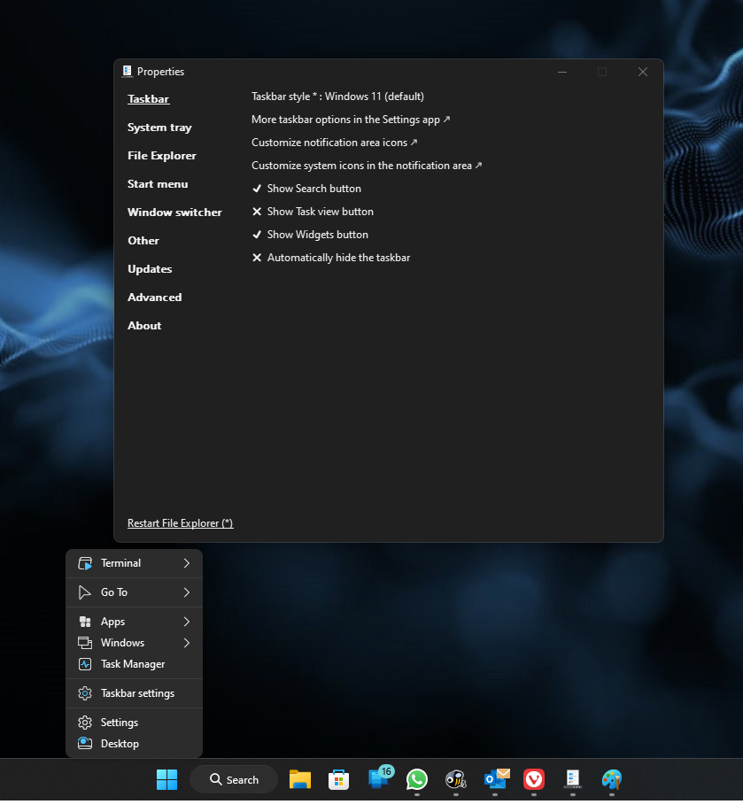 Can't see the Shell menu when Right clicking task bar · Issue #101 · moudey/Shell · GitHub