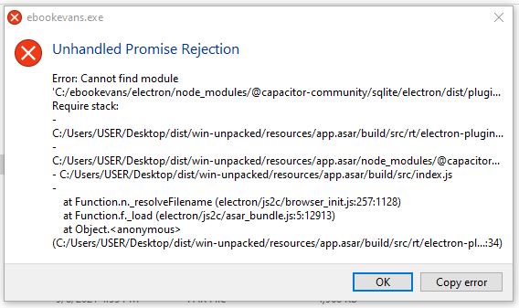 Error: Cannot Find Module · Issue #169 · capacitor-community/sqlite · GitHub