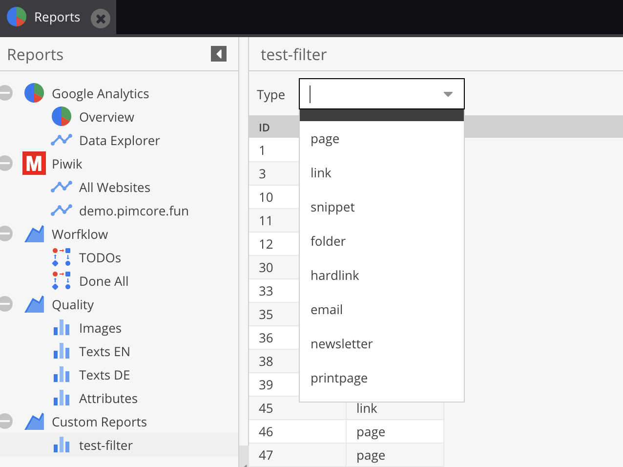 [Custom Reports] Filter dropdowns are not filtered by the typed in phrase · Issue #2753 ...