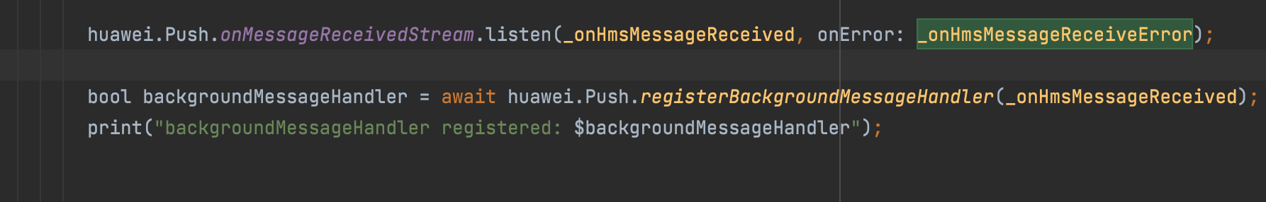 backgroundMessageHandler not registered and crash my app when i receive notification in ...