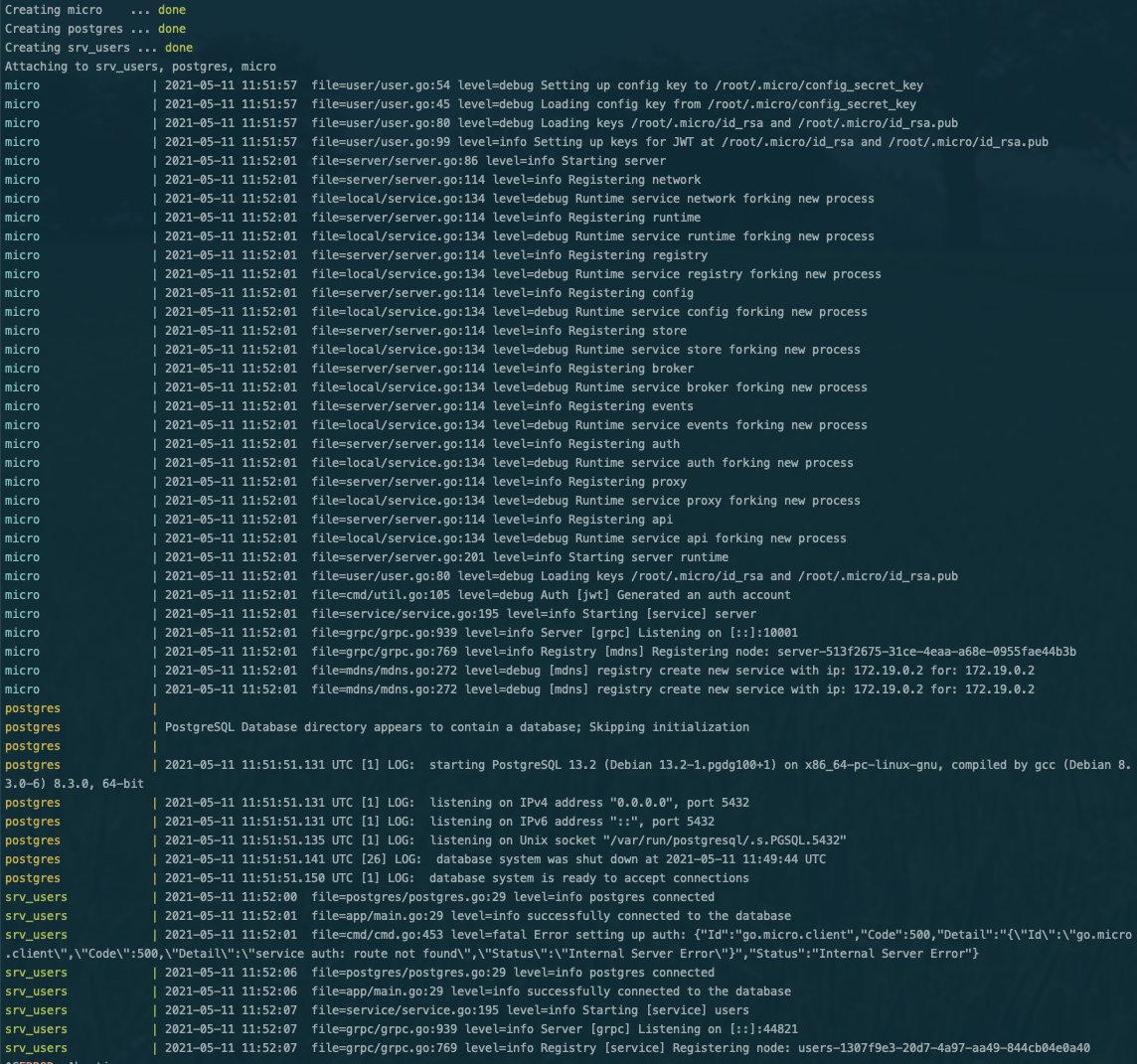 Docker Error Setting Up Auth · Issue 1780 · Micromicro · Github