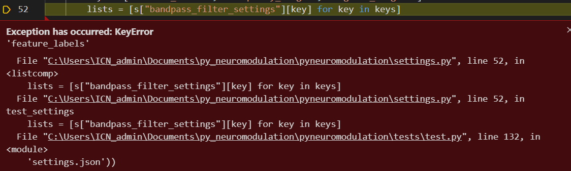 Test Settings Currently Gives An Error · Issue 30 · Neuromodulation Py Neuromodulation · Github