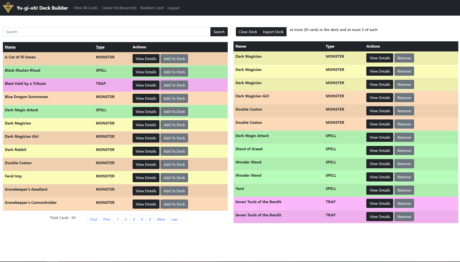 GitHub - robertirm/yugioh-deckbuilder: Simple deckbuilder for the Yu-Gi-Oh! trading card game