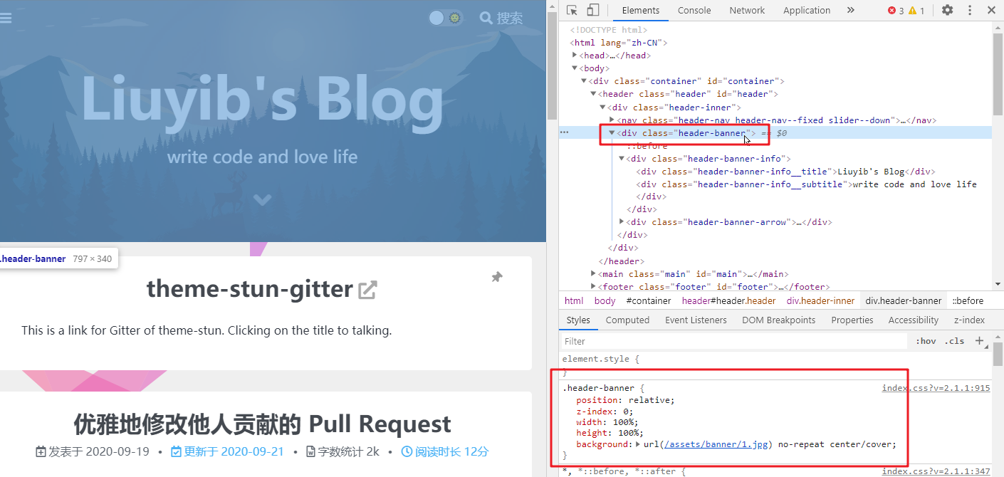 部署到GitHub上时候，顶部背景图片无法正常显示。 · Issue #35 · liuyib/hexo-theme-stun · GitHub