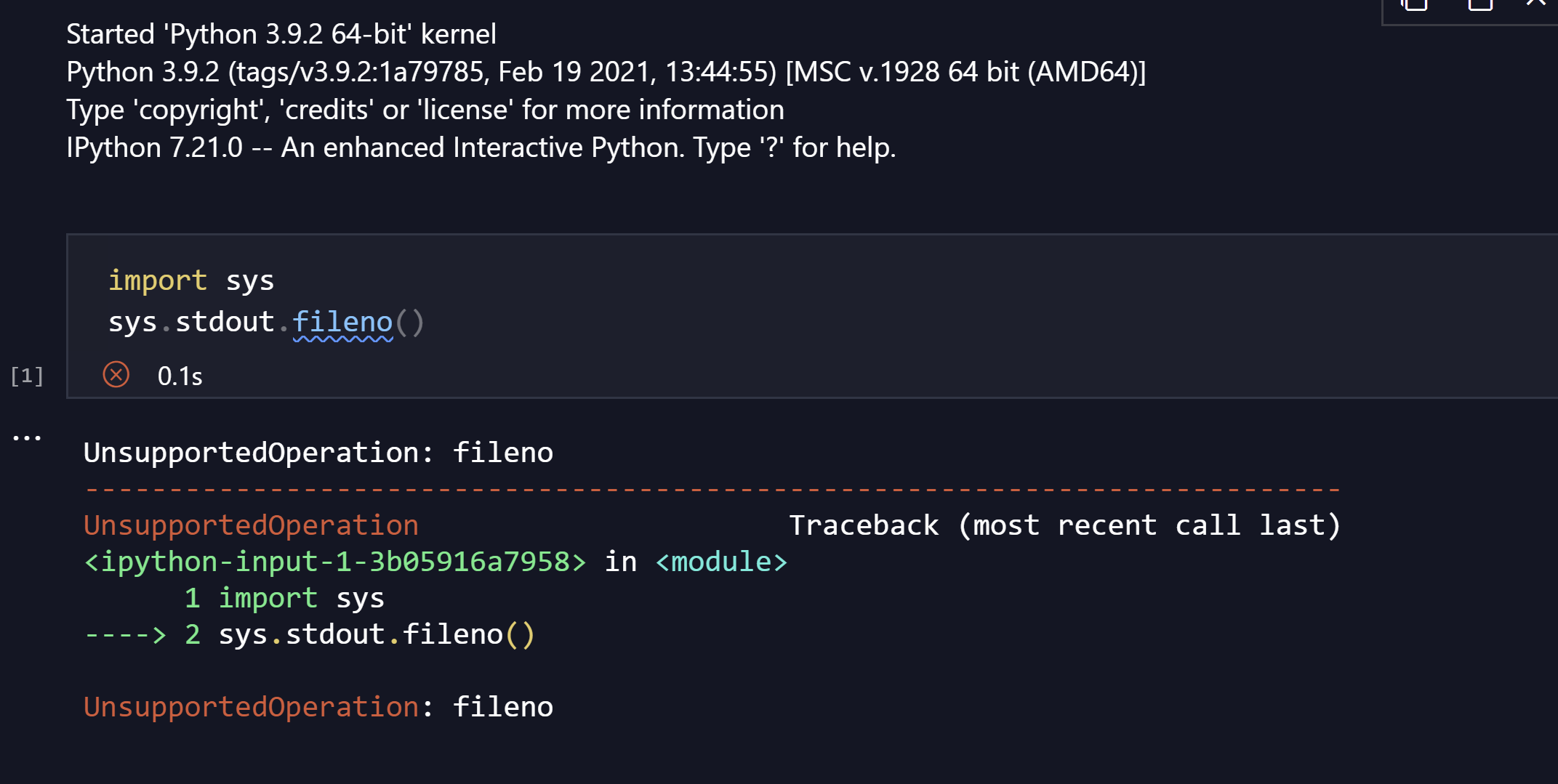 sys.stdout.fileno() raises UnsupportedOperation: fileno Error · Issue ...