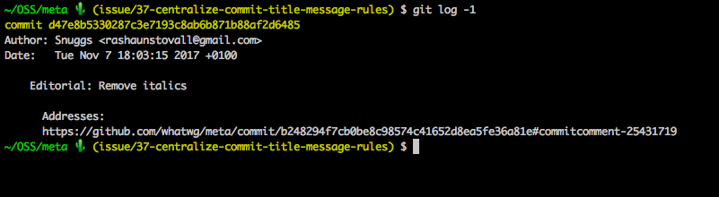 Centralized commit title/message rules · Issue #37 · whatwg/meta · GitHub