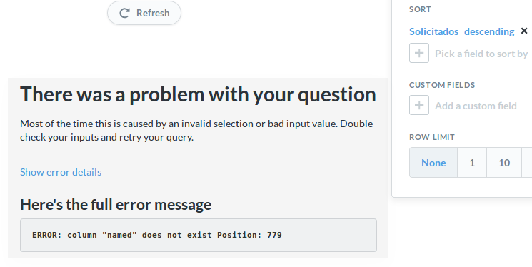 Sorting by metric causes an error "Column sum does not exist" · Issue #8621 · metabase/metabase ...