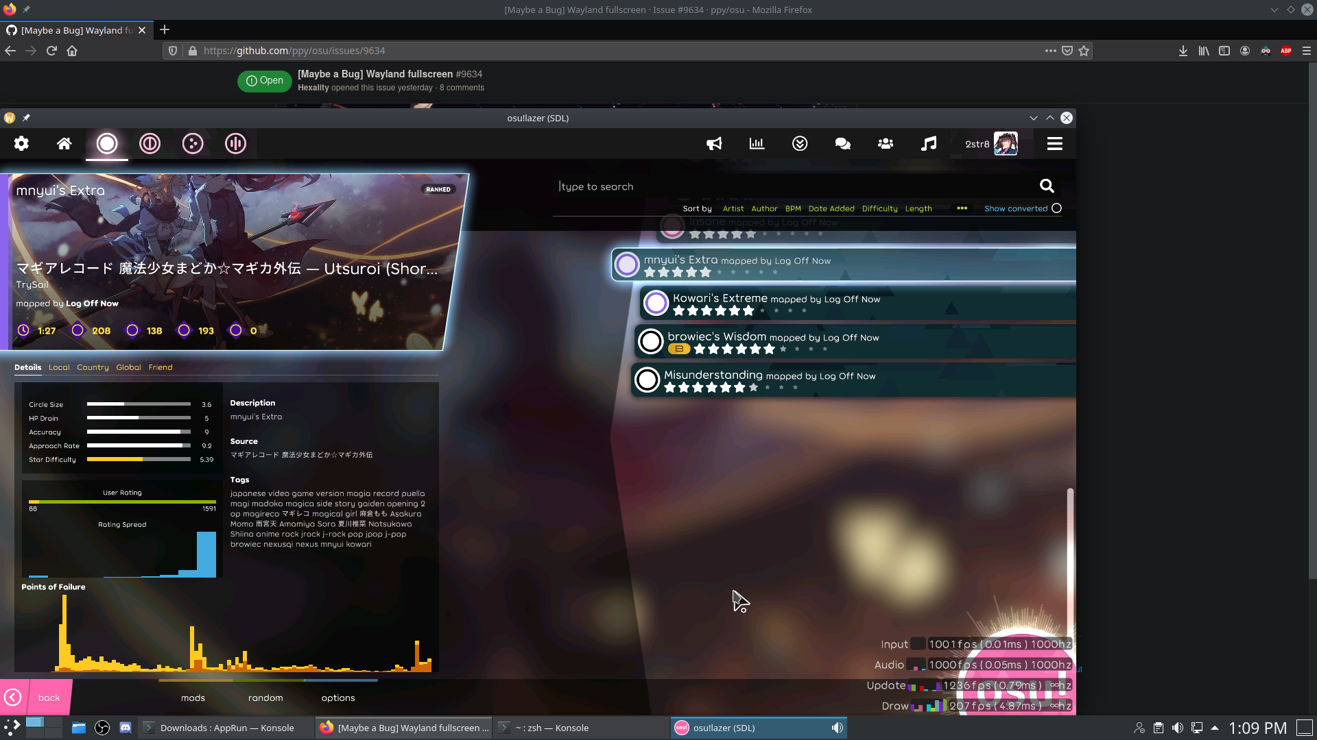 Fullscreen issues when running under wayland · Issue #9634 · ppy/osu · GitHub