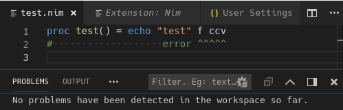 nim.lintOnSave doesn't work · Issue #104 · pragmagic/vscode-nim · GitHub