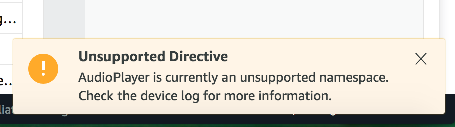 Getting the Error AudioPlayer is currently an unsupported namespace · Issue #96 · alexa-samples ...