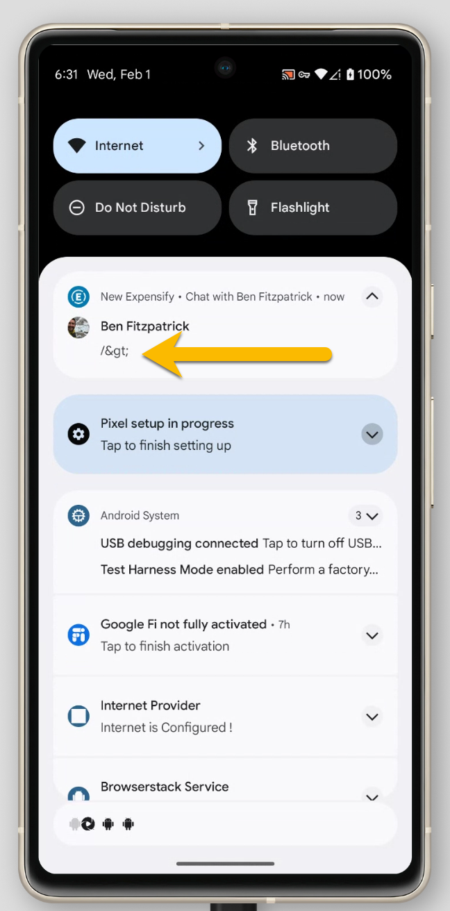 [ 4000] Message With Special Characters Showing As Markdown In Notification Received · Issue