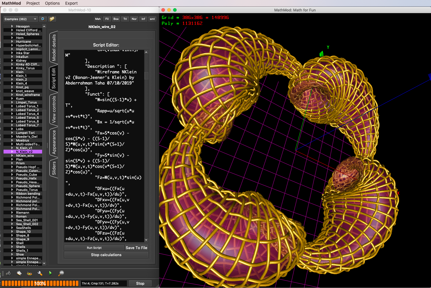 Add new script "NKlein_wire_02" (Bonan-Jeener's Klein) · Issue #56 · parisolab/mathmod · GitHub