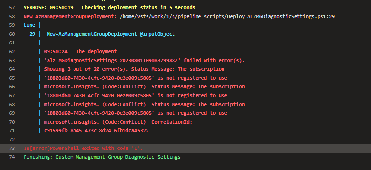 🪲 Bug Report - Resource provider registration error · Issue #594 · Azure/ALZ-Bicep · GitHub