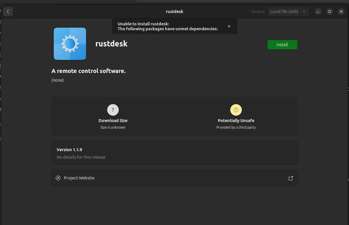 unable to install on ubuntu 22.04LTS · Issue #4491 · rustdesk/rustdesk · GitHub