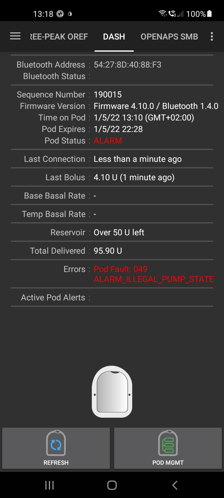 Strange Omnipod DASH error code · Issue #1182 · nightscout/AndroidAPS · GitHub