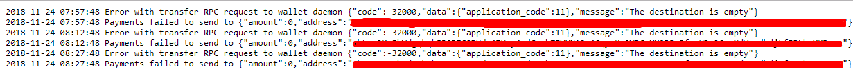 No workers' balances reached the minimum payment threshold · Issue #400 · dvandal/cryptonote ...
