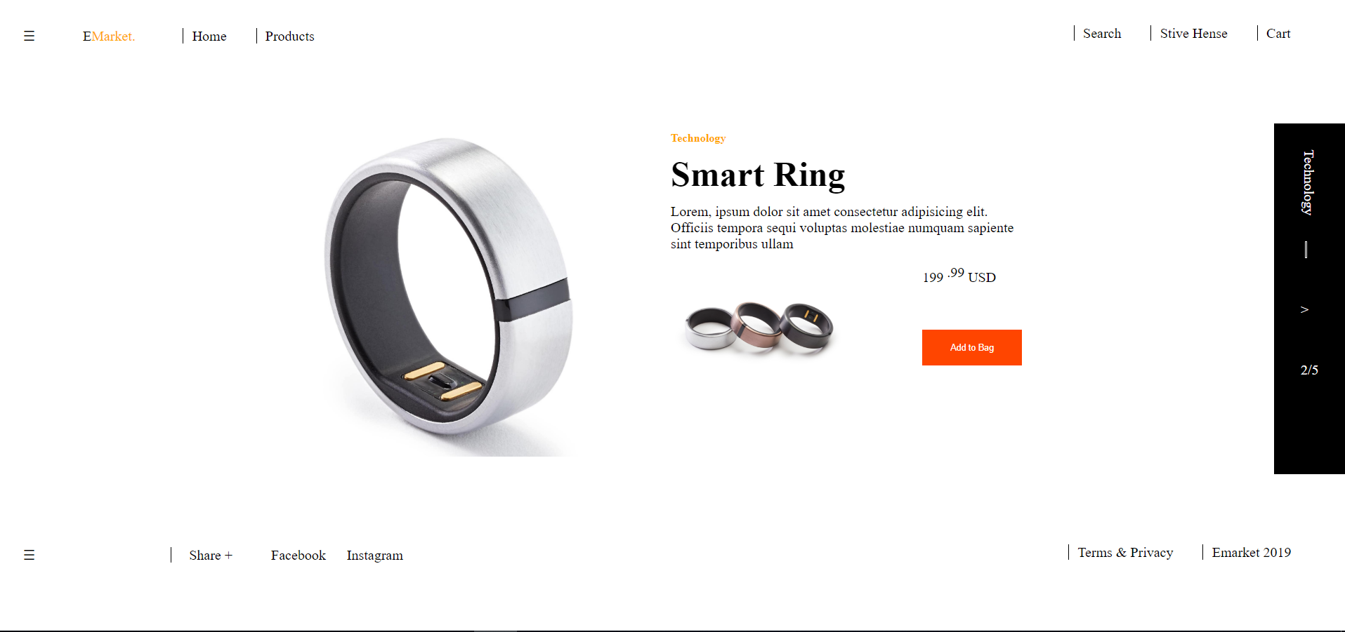 GitHub - supazuko/smart-ring: basic e-commerce UI using HTML and CSS ...